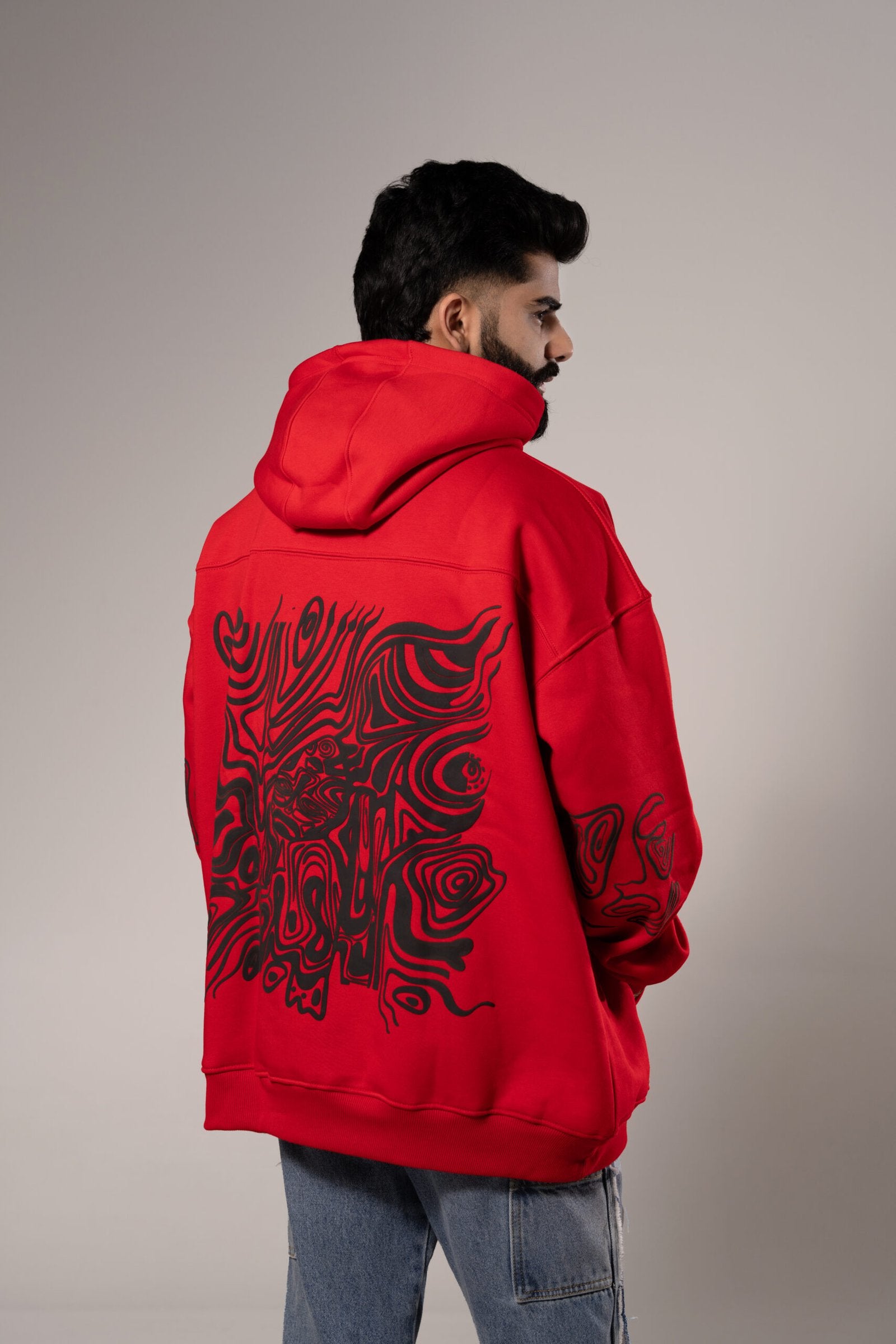 The Thinking Woman in a Silhouette - Super Oversized Hoodie – Red – SHIBH